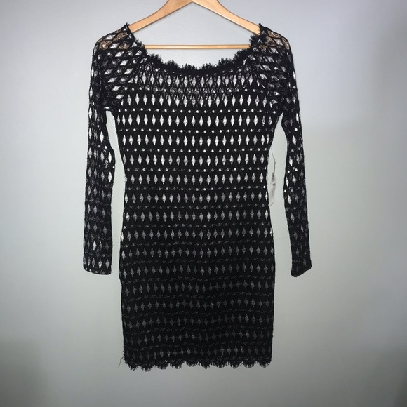 Jump | Dresses | Nwt Jump Apparel Black And Silver Lace Mini Dress ...